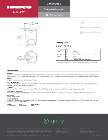 Philips Hadco INGROUND Specifications | Manualzz