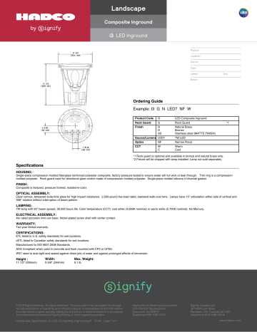 Philips Hadco INGROUND,COMP GRD,LED,WARM Specifications | Manualzz