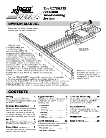 Incra Ultra 16" & 24" Owner Manual | Manualzz