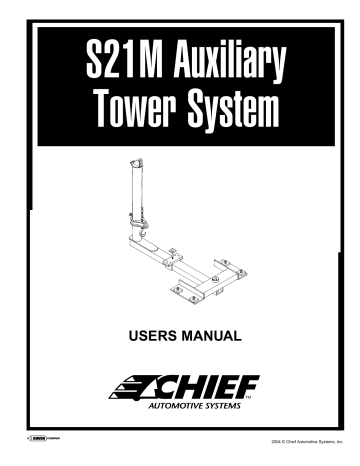 Chief S21M Auxiliary Tower User Manual | Manualzz
