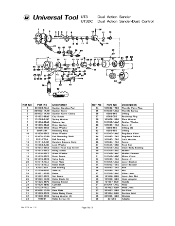 Universal Tool UT3 D A Sander Owner Manual | Manualzz