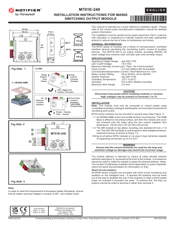 Notifier M701E-240 Bedienungsanleitung | Manualzz
