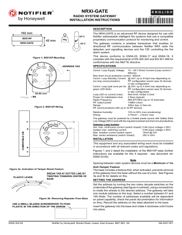 Notifier NRXI-GATE Owner's manual | Manualzz