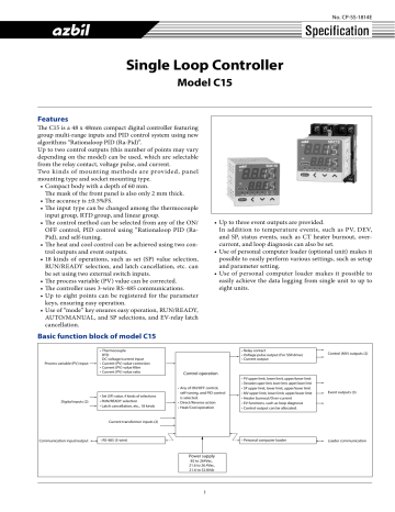Azbil C15 Product sheet | Manualzz