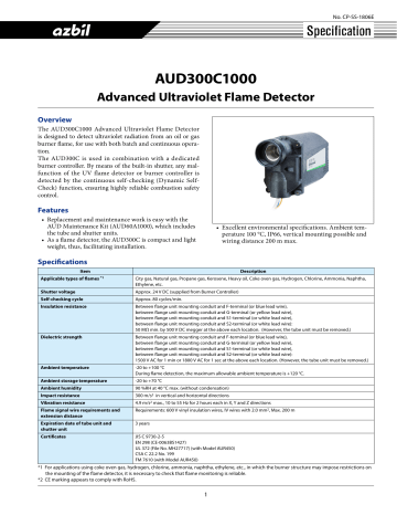 Azbil AUD300C1000 Product sheet | Manualzz