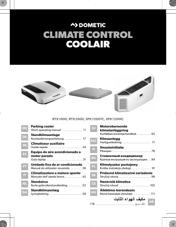 Dometic RTX1000, RTX2000, SPX1200TC, SPX1200IC Mode d'emploi | Manualzz