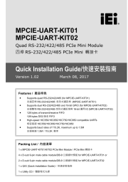 IEI Integration MPCIE-UART-KIT02 - Quick Installation Guide, Data Sheet