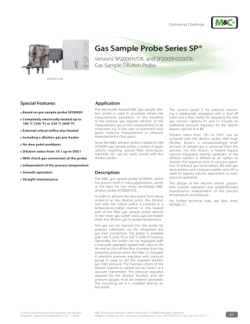 M&C TechGroup SP2000-H/DIL, 230 V Data Sheet | Manualzz