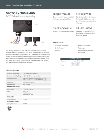 Veris V300 Enclosed Relay Datasheet | Manualzz