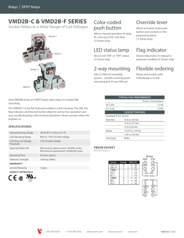Veris FKIT-VMD2B-F24A Socket Relay Datasheet | Manualzz