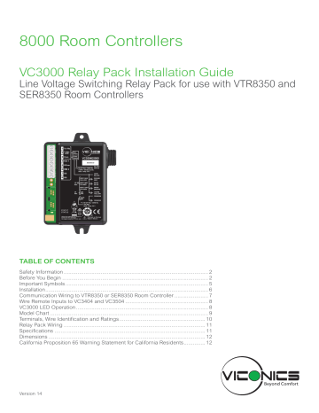 Viconics VC3504E5000 Relay Pack Installation Guide | Manualzz