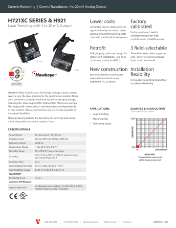 Veris H721HC Current Transducer Datasheet | Manualzz