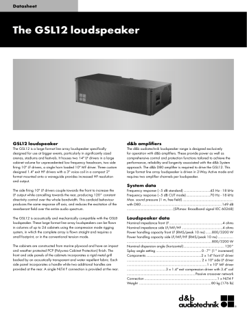 D&B Audiotechnik GSL12 Datasheet | Manualzz