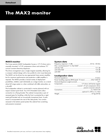 D&B Audiotechnik MAX2 Datasheet | Manualzz
