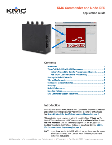 KMC Controls KMC Commander and Node-RED Application Guide | Manualzz