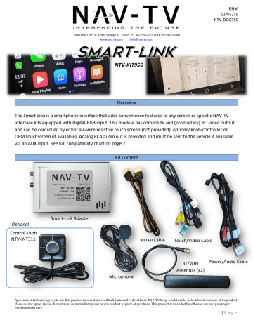 NAV-TV GM-LVDS Smart Link Package Installation Manual | Manualzz