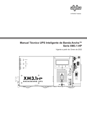 Alpha XM3.1-HP Broadband UPS Manual de usuario | Manualzz