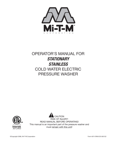 Mi-T-M CW Premium Series Stationary Owner Manual | Manualzz