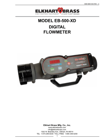 Elkhart Brass EB-500-XD Digital Flowmeter Instruction Manual | Manualzz