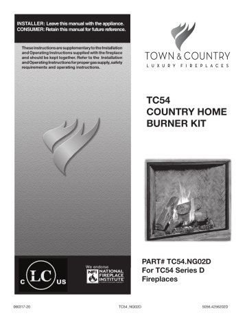 Town & Country Fireplaces TC54 Installation Manual | Manualzz