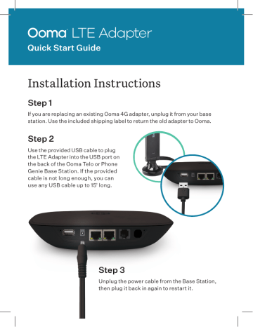 Ooma LTE Adapter Quick Start Guide | Manualzz