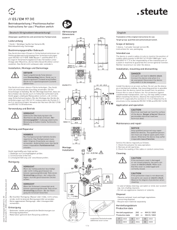 steute ES 97 DD 11 Manuel utilisateur | Manualzz