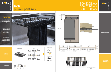 Hafele 805.58.131 12 Hanger Pants Rack Pull-out Guide | Manualzz
