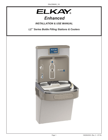 Elkay LZS8WSLP EZH2O® Wall Mounted Drinking Fountain and Hands Free Bottle Filling Station ...