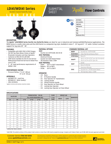 Apollo Valves LD14125SE11 LD141 Series 2-1/2 in. Ductile Iron EPDM ...