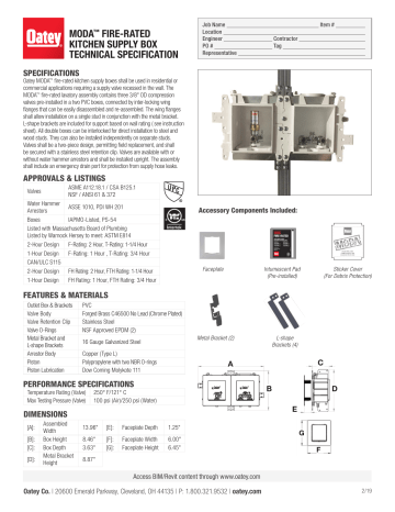 Oatey 37416 Moda™ Quarter-Turn F1960 Brass Connection Fire Rated ...