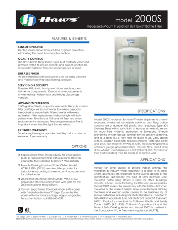 Haws 2000S Hydration by Haws™ Wall Mount Stainless Steel Indoor Bottle ...