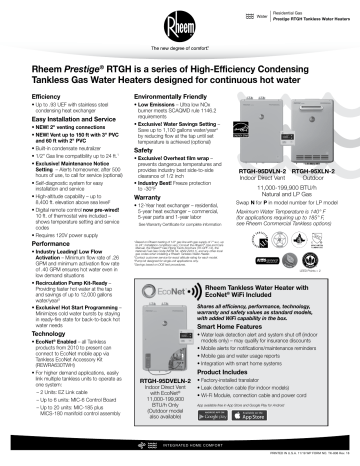 Rheem RTGH-84DVLN-2 Prestige® RTGH Series 180 MBH Indoor Condensing ...