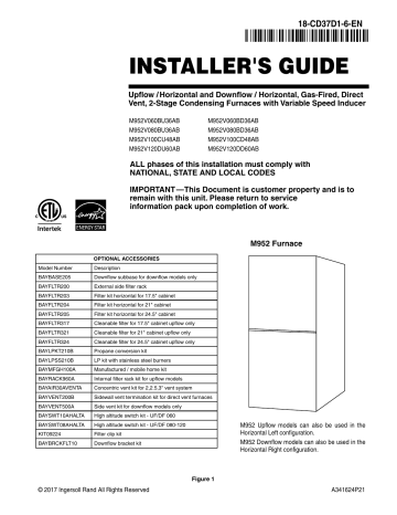 Trane BAYVENT500A Vent Kit Installation Manual | Manualzz