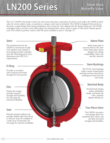 CNC Flow Control BF060LWDD1BL C200 Series 6 in. Ductile Iron Buna-N ...