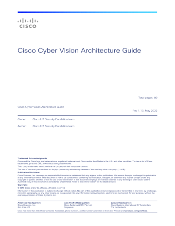 Cisco Cyber Vision Guide | Manualzz