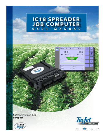 Communication. TeeJet IC18 Spreader | Manualzz