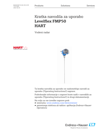 Endres+Hauser Levelflex FMP50 HART Navodila za uporabo | Manualzz
