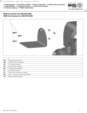 Abicor Binzel Robot Power Source iROB Bedienungsanleitung | Manualzz