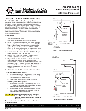 C.E. Niehoff C2005 Smart Battery Sensor Installation Instructions ...
