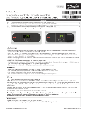 Danfoss AK-RC205C Temperature controller for walk-in coolers and ...