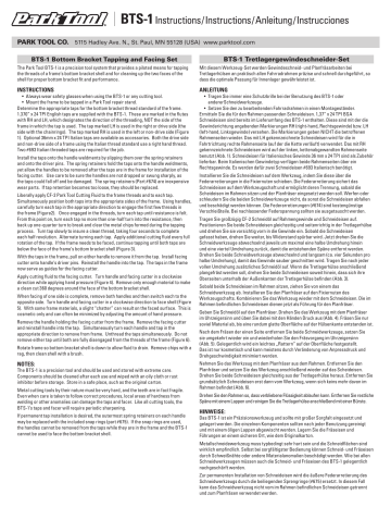Park Tool BTS-1 Instructions | Manualzz