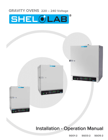 ShelLab Gravity Oven Installation & Operation Manual | Manualzz
