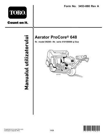 Toro ProCore 648 Aerator Manual de utilizare | Manualzz