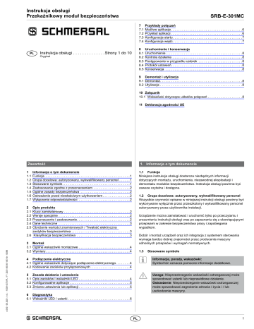 schmersal SRB-E-301MC Multi-function safety relay module Instrukcja obsługi | Manualzz