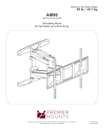Premier Mounts AM95 Articulating Mount Installation Sheet | Manualzz