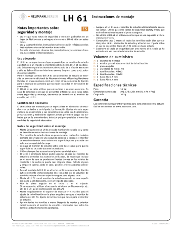 Neumann LH 61 Manual de usuario | Manualzz