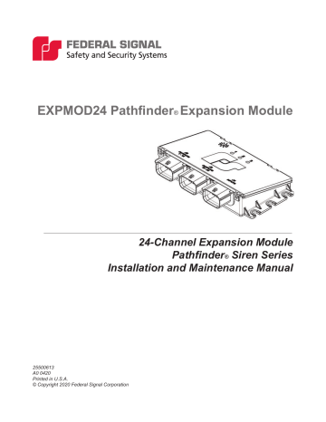 Federal Signal Pathfinder Siren Light Controller Product Manual | Manualzz