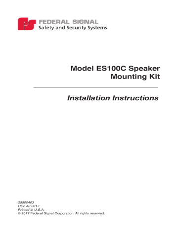 Federal Signal DynaMax/ES100C Product Manual | Manualzz