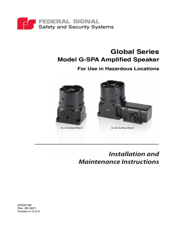 Federal Signal G-SPA Global Series Signaling Platform – Amplified ...