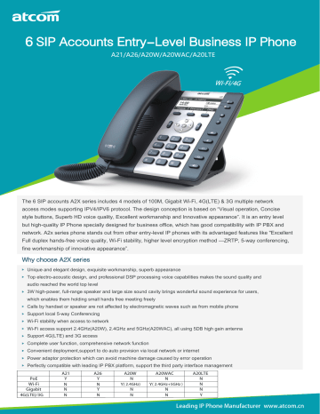 Atcom A20LTE Product sheet | Manualzz